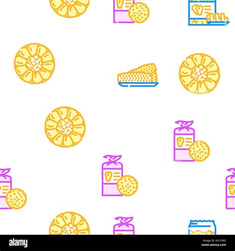 Corn Maize Sweet Plant Cob Vector Seamless Pattern Stock Vector Image And Art Alamy