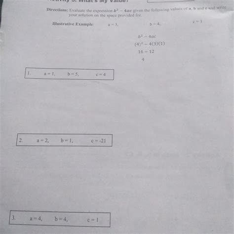 Activity 3 Whats My Value Directions Evaluate The Expression B2