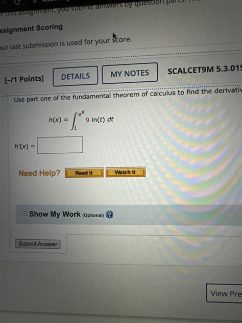 Points Use Part One Of The Fundamental Theorem Chegg