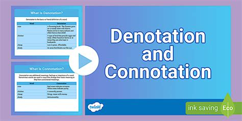 Connotation Vs Denotation Powerpoint Teacher Made Twinkl