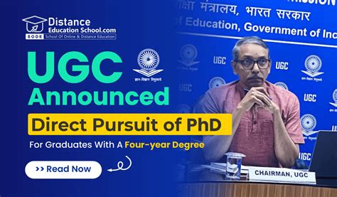 Ugc Announced Direct Phd Entry For Four Year Degree Holders Via Net