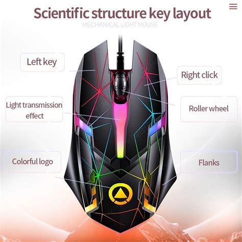 Wired Gaming Luminous Mouse Scientific Structured Key Layout Mouse Artofit