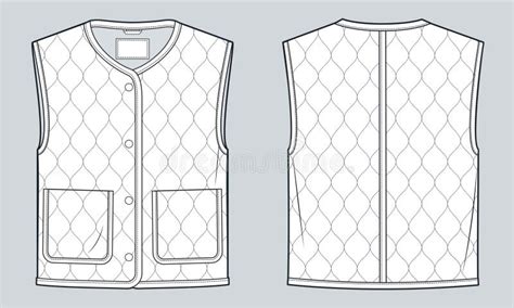 Down Jacket Technical Fashion Illustration Vest Jacket Fashion Flat