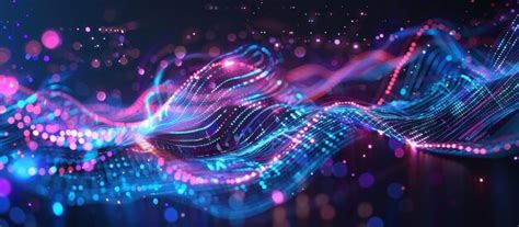 Abstract Digital Wave With Glowing Particles Premium Ai Generated Image