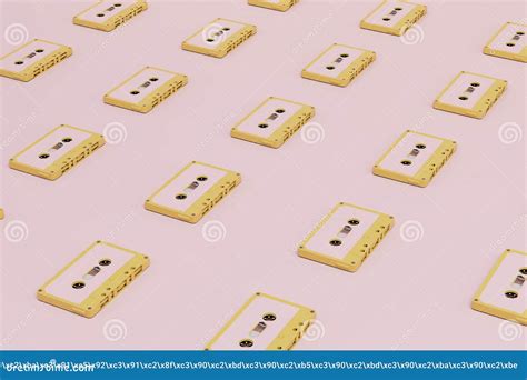 Abstract Background Consisting Of Patterns Of Old Audio Cassettes 3d