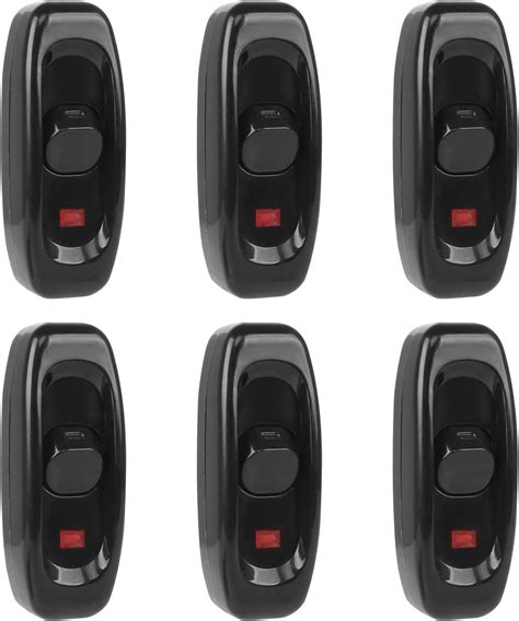 6 Pieces Inline Light Switch 250v 10a Inline Cord Switch Rocker Feed