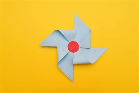 Decorative Paper Winde Vane Yelow Background Colorful Summer Concept