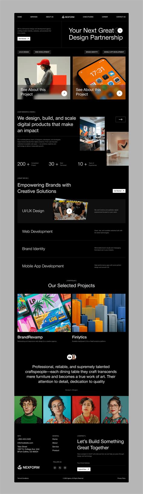 Creative Agency Website Uiux Design 8 Images Behance
