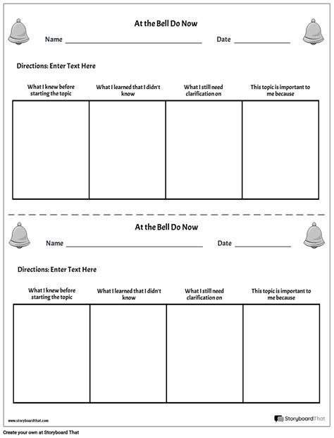 Bell Work Printables