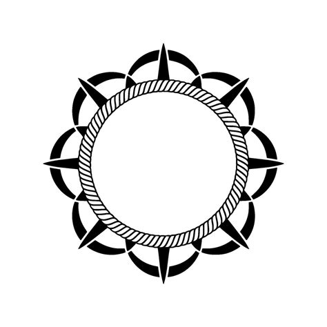 Nautical Compass Border Circular Minimalist Style 67910996 Vector Art At Vecteezy