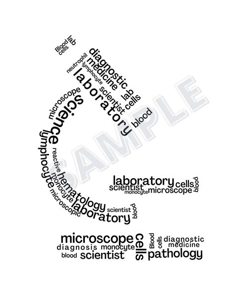 Digital Print Microscope Word Art Lab Science Instant Download