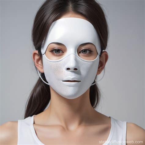 Woman Using Technology Mask Stable Diffusion Online