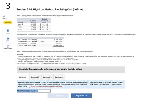 Solved Problem 5a 8 High Low Method Predicting Cost