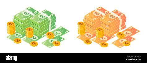 Ghanaian Cedi Money Bundle And Coins Stock Vector Image And Art Alamy