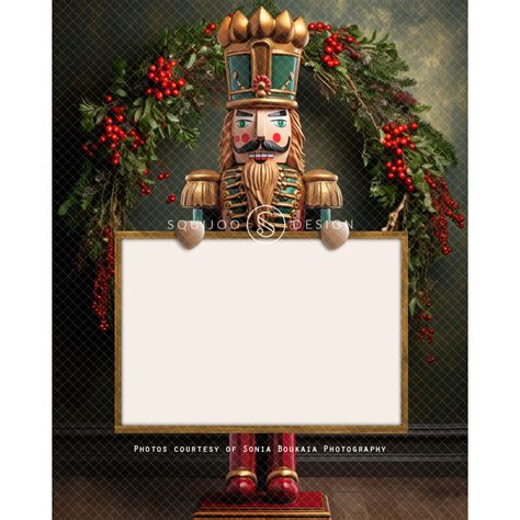 Christmas Nutcracker Frame Digital Backdrop