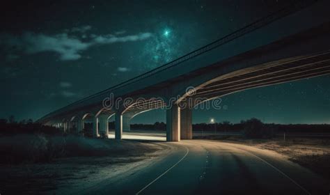 Ethereal Night Overpass Background For Professional Use Stock