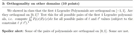 solved 3 orthogonality on other domains 10 points we