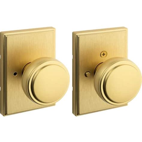 Reviews For Kwikset Sora Satin Brass Bedbath Rectangle Rose Door Knob