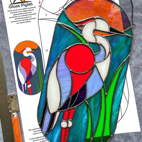 Heron Stained Glass Etsy