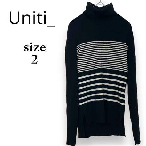 Untit 【2】タートルネック ウール100％ 長袖セーター ボーダー By メルカリ