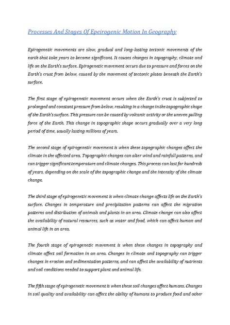 Processes And Stages Of Epeirogenic Motion In Geography Processes And Stages Of Epeirogenic