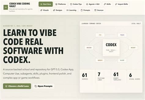 Built This Codex App Gpt 55 Vibe Coding Site With Codex For Myself