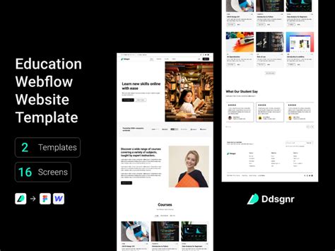 Ddsgnr Education Webflow Website Template Figma
