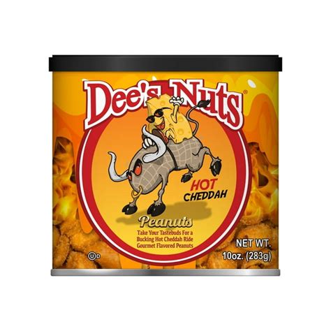 Dees Nuts Peanuts Hot Cheddar Flavor 10 Oz Canister