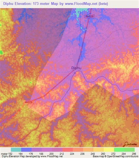 Elevation Of Diphuindia Elevation Map Topography Contour