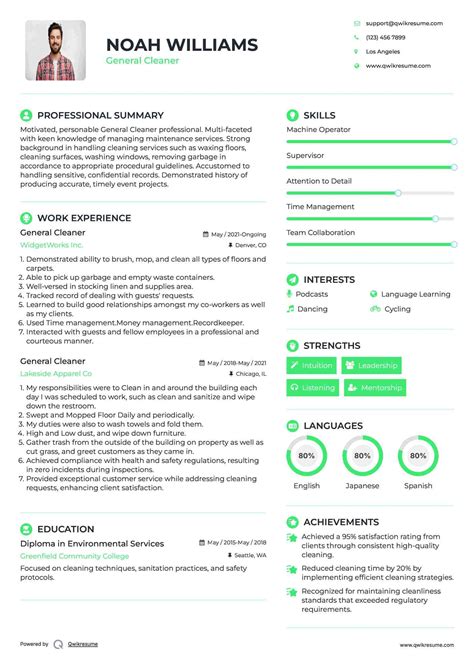 10 General Cleaner Resume Samples And Templates For 2026