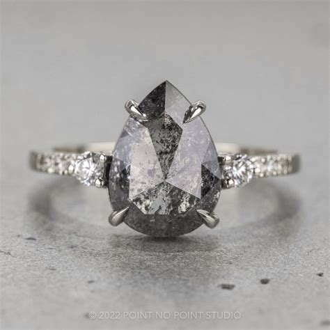 Salt And Pepper Diamond Engagement Ring Point No Point Studio