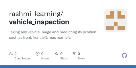 Github Rashmi Learningvehicleinspection Taking Any Vehicle Image And Predicting Its