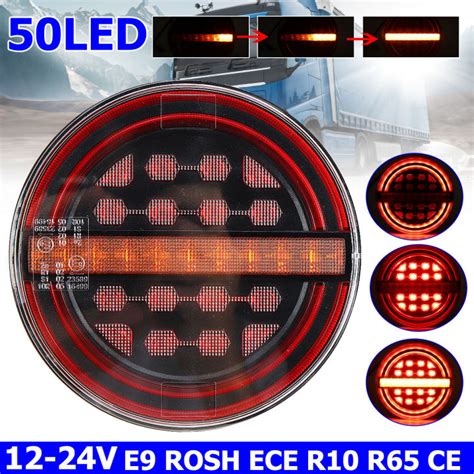 Cod3 Days Deliveryround Led Tail Lights 12 24v 50led Rear Brake Stop