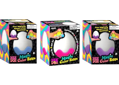 Needoh Magic Color Egg Squishy Fidget Toy 3x Lot Pink Blue Purple Kr