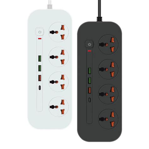 Power Strip Eu Uk Us Plug Surge Protector Socket 2m สายไฟ 3 Usb 1 พอร์ต