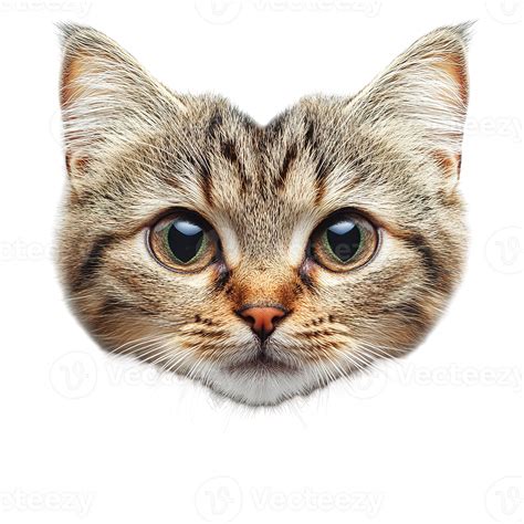 A Close Up Image Showing A Cats Face Directly Facing The Viewer 59318695 Png