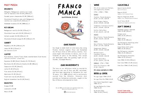 Franco Manca Islington Londons Full Menu Online