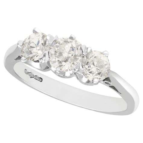 Three Stone Diamond Platinum Engagement Ring For Sale At 1stdibs