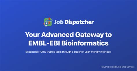Job Dispatcher Advanced Embl Ebi Bioinformatics Tools