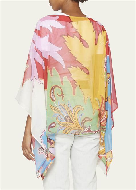 Etro Multi Color Classic Poncho Bergdorf Goodman