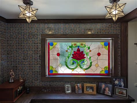 A Bar Area With A Spectacular Stained Glass Feature