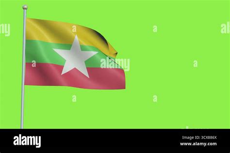 Burma Flag Slow Motion Stock Video Footage Alamy