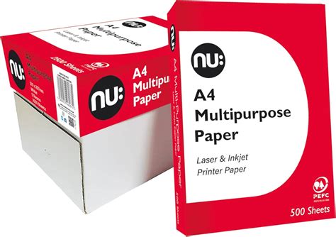 Nu A4 Multi Purpose Printer Paper White 500 Sheets Smooth Surface