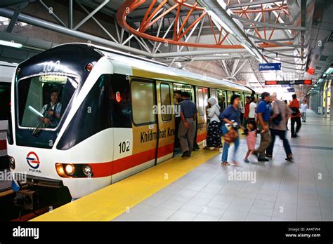 A Putra Tram Of The Lrt Rail System In The Kl Sentral Station In Kuala