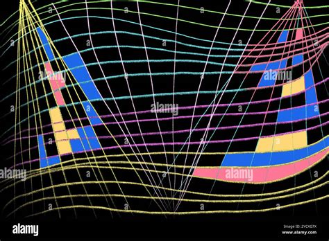 A Vibrant Arrangement Of Colorful Geometric Shapes And Lines Creates A Dynamic Visual Effect The