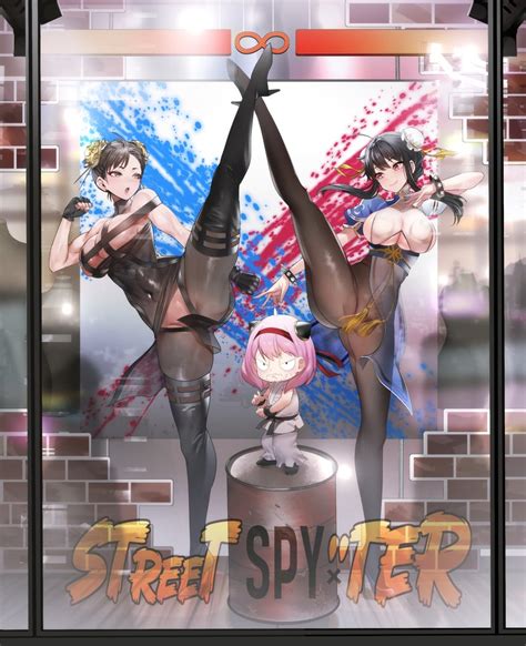 Yor Briar Chun Li Anya And Ryu Street Fighter And 1 More Drawn By