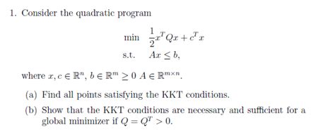 solved 1 consider the quadratic program a find all points