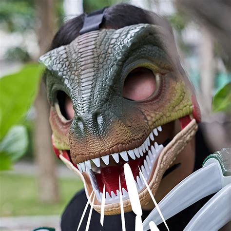 Moving Jaw Dino Mask With Dinosaur Scream Dinosaur Head Face Mask