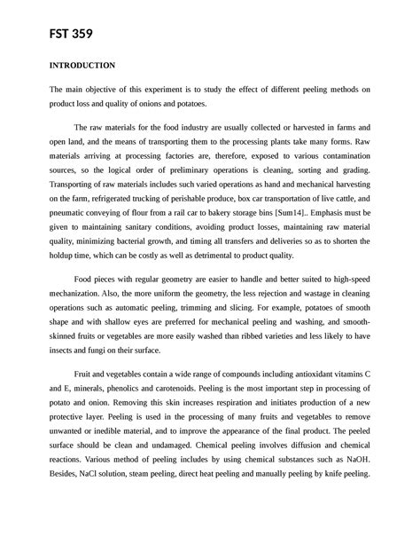 30060724 Introduction To Unit Operation Fst269 Introduction The