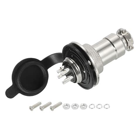 Aviation Connector Gx20 5pin 20mm Silver Male Female Panel Metal Aviation Wire Connector With